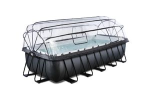 8720088268001 - Exit Toys Black Leather Pool 540x250x122cm mit Abdeckung und Sandfilter- und Wärmepumpe - schwarz