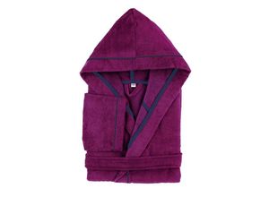 9120106129359 - PANA® Frottier Unisex Baumwolle Bademantel mit Kapuze • Saunamantel • Damen Bademantel • Herren Bademantel mit Kapuze • bathrobe men • weiches Material • knielang