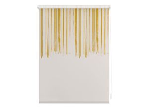 4251369827944 - Seitenzugrollo ORIGINAL Rollo Klemmfix ohne Bohren Verdunkelung Flowing Honey - Gelb Rollos Gr 150 cm stufenlos positionierbar 90 cm gelb (gelb weiß) Kinder Kinderzimmer-Rollos