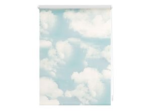 4251369832856 - Seitenzugrollo ORIGINAL Rollo Klemmfix ohne Bohren Verdunkelung Wolken - Blau Rollos Gr 60 cm stufenlos positionierbar 150 cm blau (blau weiß) Verdunkelungsrollos