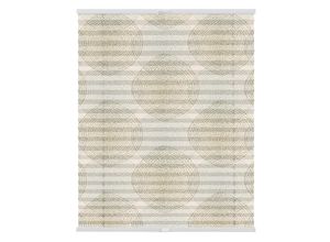 4251369828934 - Plissee ORIGINAL Plissee Klemmfix ohne Bohren blickdicht Stripy Boho Drop India Plissees Gr 130 cm zweiseitig verschiebbar 60 cm beige (beige weiß weiß) Kinder Kinderzimmer-Plissees