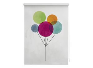 4251369832689 - Seitenzugrollo ORIGINAL Rollo Klemmfix ohne Bohren Verdunkelung Ballon - Bunt Rollos Gr 60 cm stufenlos positionierbar 150 cm bunt (bunt weiß) Verdunkelungsrollos