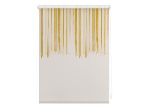 4251369826145 - Seitenzugrollo ORIGINAL Rollo Klemmfix ohne Bohren blickdicht Flowing Honey - Gelb Rollos Gr 150 cm stufenlos positionierbar 70 cm gelb (gelb weiß) Kinder Kinderzimmer-Rollos