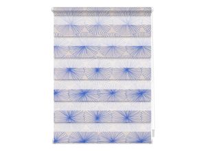 4251369825629 - Doppelrollo ORIGINAL Duo Rollo Klemmfix ohne Bohren blickdicht Flower wheel - Gelb blau (blau weiß) Rollos 150cm stufenlos positionierbar 90cm Polyester B90cm H150cm