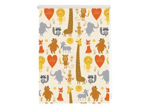 4250434125190 - Lichtblick Rollo Klemmfix ohne Bohren Verdunkelung Cute Animals - Gelb