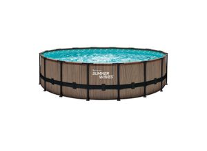 4895215122656 - Summer Waves Elite Pool 488x122 cm Teak-Optik