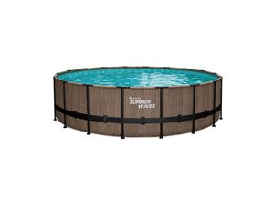 4895215122663 - Summer Waves Elite Pool 549x132 cm Teak-Optik