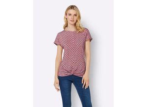 4063136617333 - Große Größen Shirt mit Pünktchen und Knoten am Saum rosenquartz bedruckt Gr46