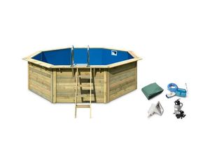 4010090346779 - Gartenpool-Set »Modell 1« - Blau - Edelstahl