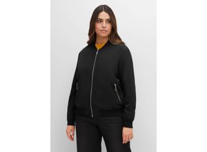 4063136401727 - Große Größen Blouson mit Rippbündchen und Reißverschluss schwarz Gr58