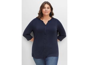 4063136387786 - Große Größen Shirtbluse mit 3 4-Arm und Kräuseldetails nachtblau Gr54