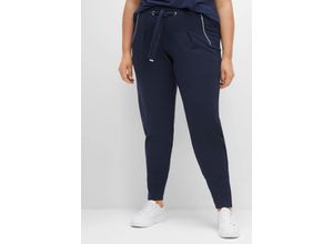 4063136388059 - Große Größen Joggpants mit breitem Saumbündchen nachtblau Gr42