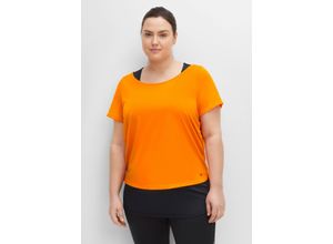 4063136360901 - Große Größen Shirt und Top im Set aus Funktionsmaterial orange+schwarz Gr46