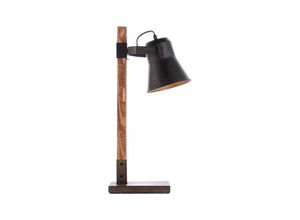 4004353359705 - Lampe Plow Tischleuchte schwarz stahl holz | 1x A60 E27 10W geeignet für Normallampen (nicht enthalten) | Mit Schnurzwischenschalter - Brilliant