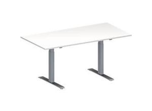 4251898817850 - Genius Konferenztisch MODENA FLEX Rechteck T-Fuß Rechteckrohr B 1600 x T 800 x H 650-850 mm weiß weißaluminium RAL 9006