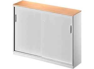 4250510826607 - Genius Schiebetürenschrank TETRIS SOLID 3 OH Mitteltrennwand B 1600 x T 413 x H 1170 mm Buche weißalu