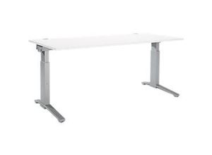 4250510856147 - Genius Schreibtisch PLANOVA ergoSTYLE C-Fuß Rechteck man höhenverstellbar B 1800 x T 800 x H 675-895 mm weiß weißalu