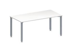 4251898816365 - Genius Konferenztisch MODENA FLEX Rechteck 4-Fuß Quadratrohr B 1600 x T 800 x H 720-840 mm weiß weißaluminium RAL 9006