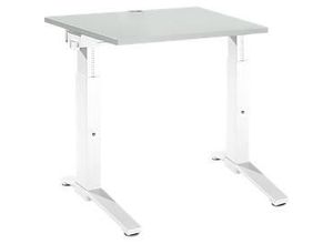 4250510857434 - Genius Schreibtisch PLANOVA ergoSTYLE C-Fuß Rechteck man höhenverstellbar B 800 x T 800 x H 675-895 mm lichtgrau weiß