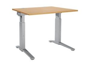 4250510856017 - Genius Schreibtisch PLANOVA ergoSTYLE C-Fuß Rechteck man höhenverstellbar B 1200 x T 800 x H 675-895 mm Buche-Dekor weißalu