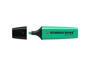 4006381215763 - Textmarker STABILO® BOSS Original Keilspitze lichtbeständig schnell trocknend türkis 10 Stück