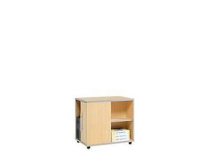 4251898810196 - Select Anstellcontainer Moxxo IQ PC-Towerfach 1 Tür 2 seitliche Fächer B 551 x T 800 x H 720 mm Ahorn-Dekor