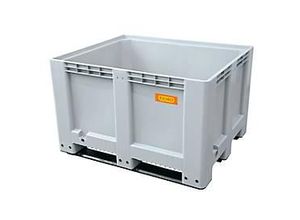 4052886130551 - Logistikbox Cemo Hart-Polyethylen (HDPE) grau lebensmittelecht B 1200 x T 1000 x H 760 mm 200 l hoch mit Kufen