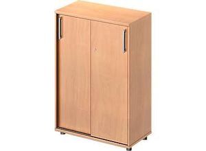 4250510880388 - Pure Schiebetürenschrank Proplana 3 Ordnerhöhen Breite 800 mm Höhe 1160 mm Buche-Dekor