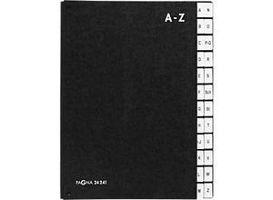 4013951002067 - Pagna - Pultordner Classic din A4 a-z Hartpappe 80 % recycelt schwarz 24 Fächer