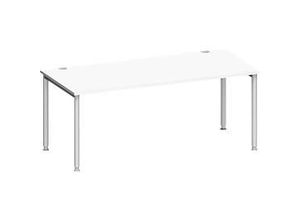 4250510840504 - Genius Schreibtisch MODENA FLEX 4-Fuß-Rundrohr B 1800 x T 800 mm weiß weißalu