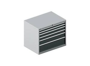 4051273682116 - Select Schubladenschrank WSK 54-36 Stahl 6 Schübe bis 75 kg B 1023 x T 725 x H 850 mm weissaluminium anthrazitgrau