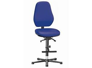 4016849526140 - Labordrehstuhl LEANOS 9136 mit Gleiter u Aufstiegshilfe Kunstleder Stamskin Top blau