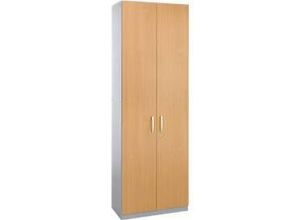 4250510835494 - Genius Flügeltürenschrank TETRIS SOLID Stahlkorpus 6 OH B 800 mm abschließbar Buche-Dekor weißalu