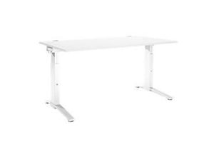 4250510857571 - Genius Schreibtisch PLANOVA ergoSTYLE C-Fuß Rechteck man höhenverstellbar B 1600 x T 800 x H 675-895 mm weiß weiß