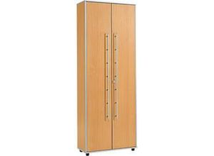 4251898810462 - Select Aktenschrank Moxxo IQ Holz 5 Böden 6 OH B 801 x T 362 x H 2166 mm abschließbar Buche-Dekor