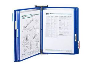 3377994141017 - Wandsichttafelsystem Wandhalter Metall + Sichttafeln PVC für DIN A4 10 Stück blau