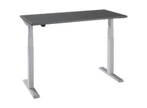 4251898813258 - Select Home Office Schreibtisch elektrisch höhenverstellbar Rechteck T-Fuß B 1300 x T 650 x H 640-1300 mm graphit weißaluminium