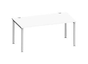 4250510840351 - Genius Schreibtisch MODENA FLEX 4-Fuß-Rundrohr B 1600 x T 800 mm weiß weißalu