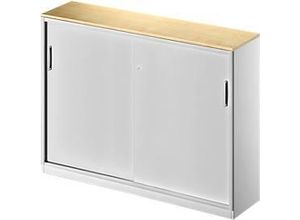 4250510826591 - Genius Schiebetürenschrank TETRIS SOLID 3 OH Mitteltrennwand B 1600 x T 413 x H 1170 mm Ahorn weißalu