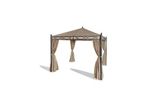 4001827481252 - Garten-Pavillon ROM 3x3m mit 2 Seitenteil Sets geschlossen und mit Moskito Netz Party-Zelt Terrassen-Dach