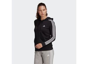 4064044730053 - adidas W 3 Stripes French Terry Full-Zip Hoodie Damen (Schwarz XL) Fitnessbekleidung