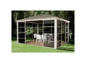 0772830164367 - Sojag Aluminium Pavillon und Solarium Striano 12x14 champagner