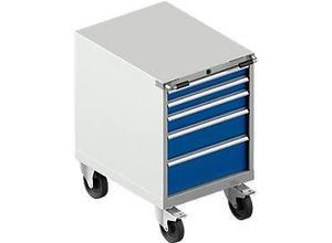 4051273659583 - Select Schubladenschrank mit Rollen WSK 36-27 5 Schübe bis 200 kg B 717 x T 572 x H 920 mm lichtgrau enzianblau