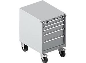 4051273659378 - Select Schubladenschrank mit Rollen WSK 36-27 5 Schübe bis 75 kg B 717 x T 572 x H 920 mm weißaluminium weißaluminium