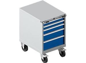 4051273659477 - Select Schubladenschrank mit Rollen WSK 36-27 5 Schübe bis 75 kg B 717 x T 572 x H 920 mm weißaluminium enzianblau