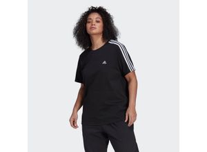 4065423626448 - adidas Sportswear Plus - Essential - T-Shirt in Schwarz mit den drei Streifen