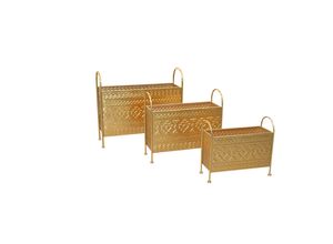 4046884077178 - Möbel Direkt Online - 3-tlg goldfarbenes Blumentopf-Set Markus