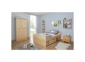 4251105959205 - TiCAA Doppelbett Leni 140x200 mit 4er Funktionsschubkasten