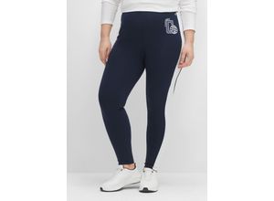 4063136467235 - Große Größen Leggings im College-Stil in Knöchellänge nachtblau Gr50