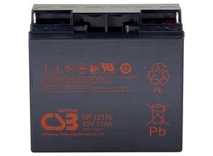 2050006484029 - CSB Battery GP 12170 Standby USV GP12170I1 Bleiakku 12 V 17 Ah Blei-Vlies (AGM) (B x H x T) 181 x 167 x 76 mm M5-Schraubanschluss Wartungsfrei Geringe